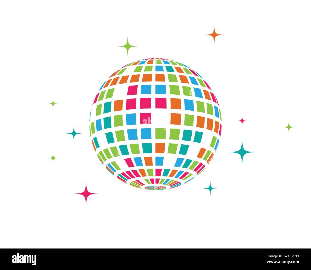 Disco ball vector icon illustration design template Stock Vector Image ...
