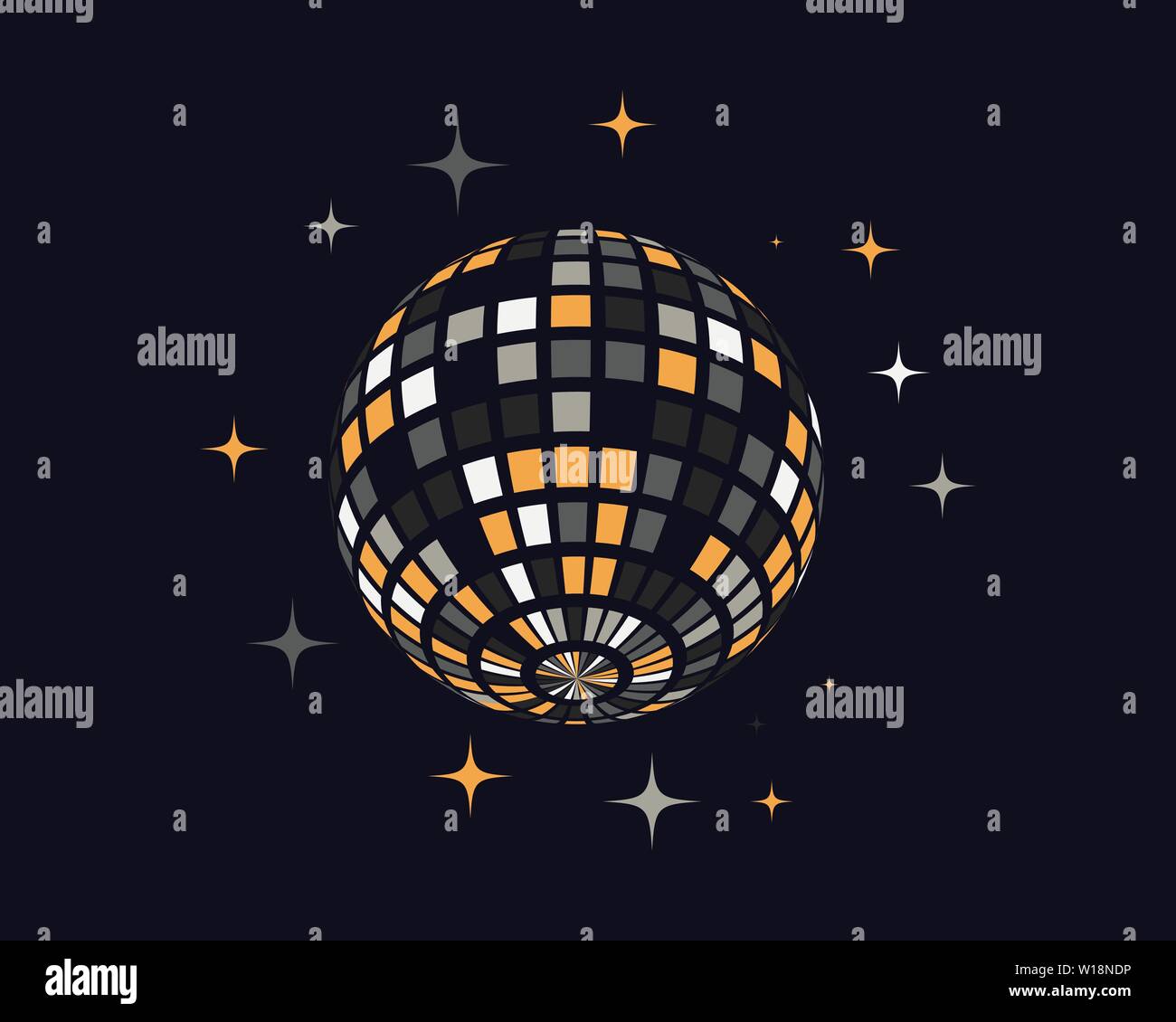 Disco ball vector icon illustration design template Stock Vector Image ...