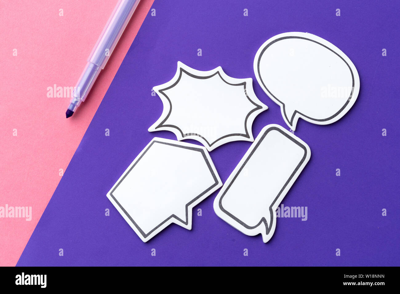 Social Media Chat Concept. Blank empty chat bubble for text Stock Photo ...