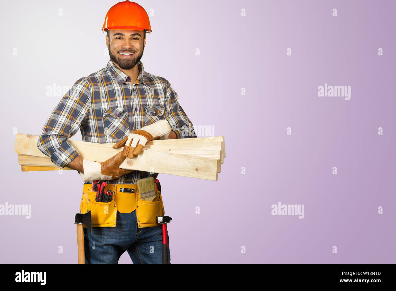 handsome happy workman Stock Photo - Alamy
