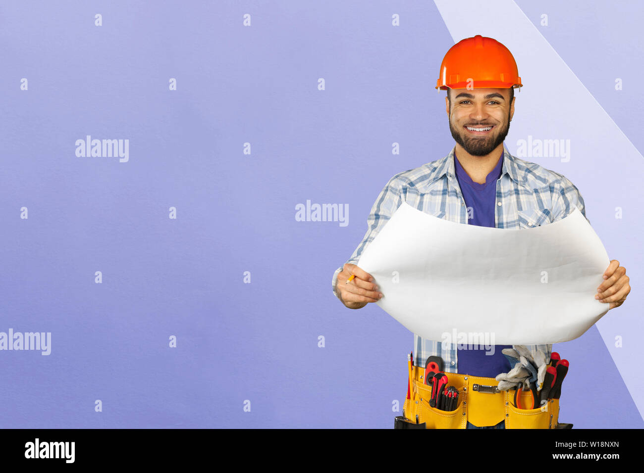 handsome happy workman Stock Photo - Alamy