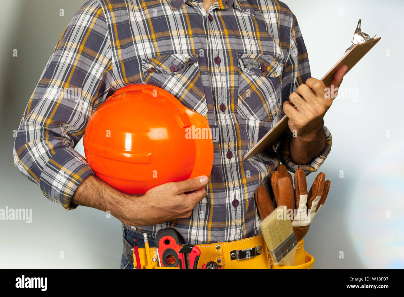 handsome happy workman Stock Photo - Alamy
