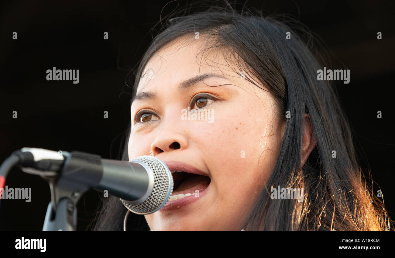 Filipino-American rapper and spoken word artist Ruby Ibarra performs at ...