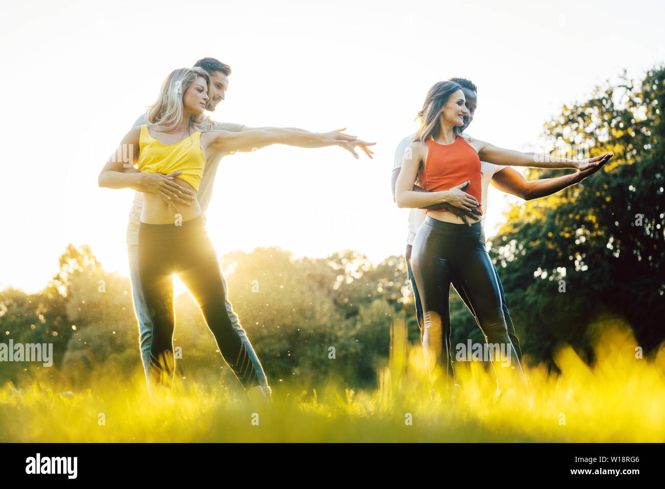 Professional dancers training outdoors Stock Photo - Alamy