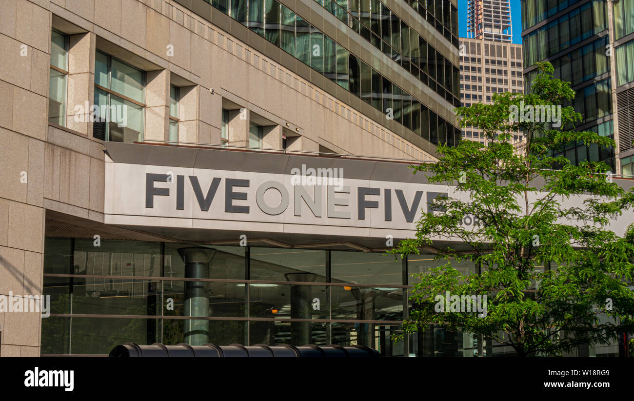Five One Five building in Chicago - CHICAGO, USA - JUNE 12, 2019 Stock ...