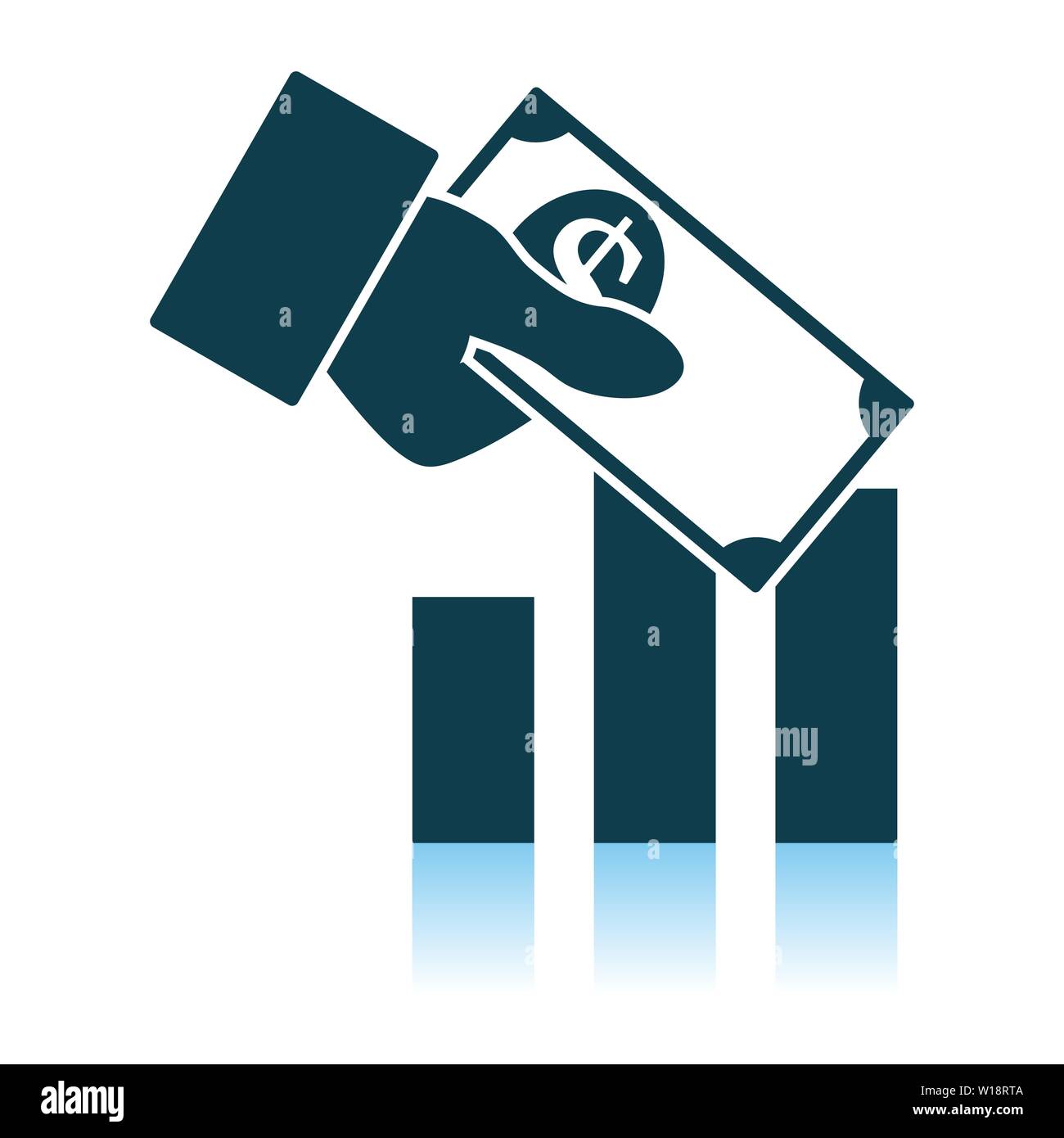 Investment Icon. Shadow Reflection Design. Vector Illustration Stock ...