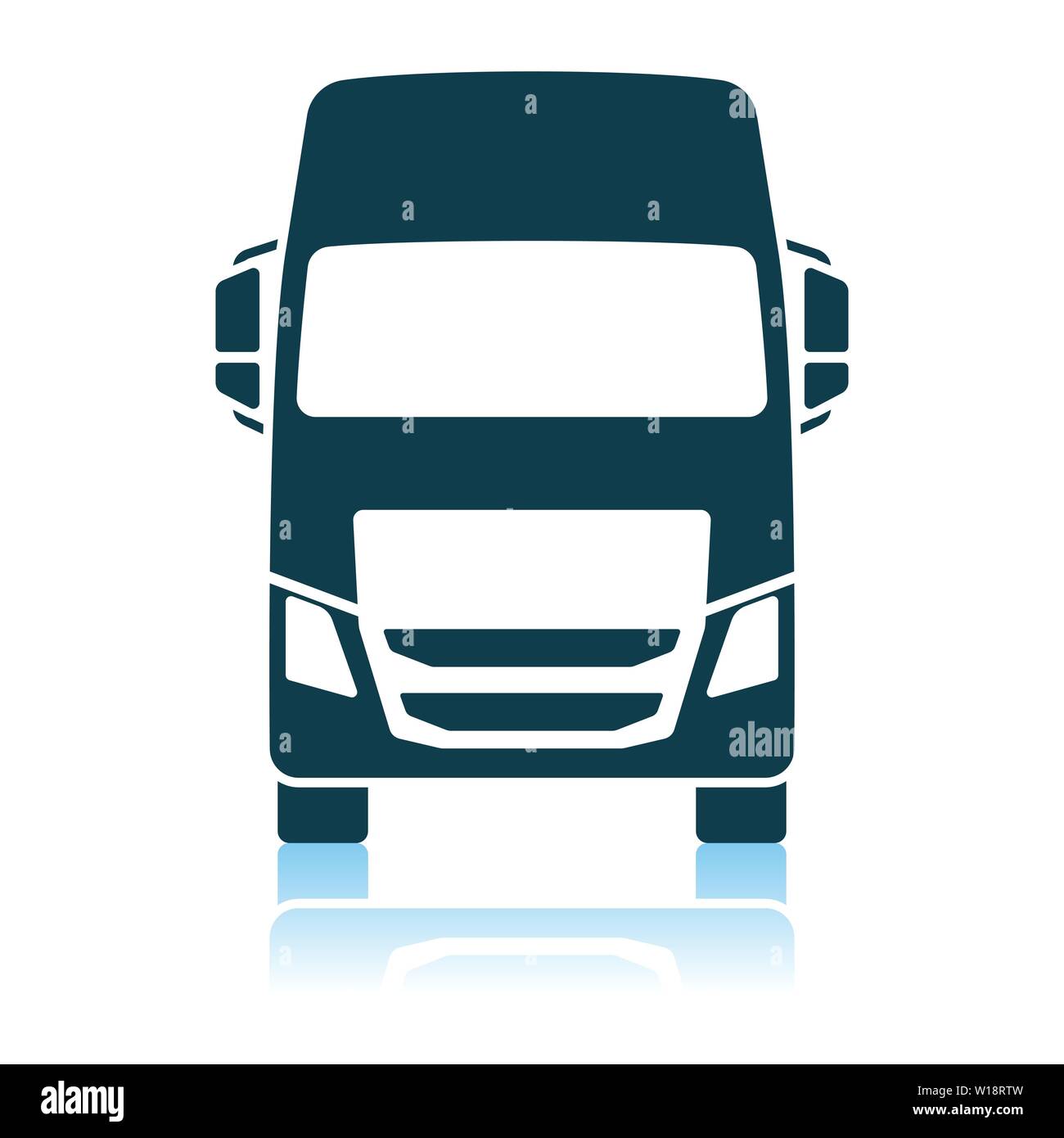 Truck Icon Front View. Shadow Reflection Design. Vector Illustration ...