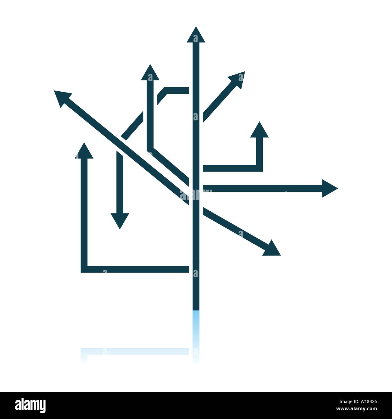 Direction Arrows Icon. Shadow Reflection Design. Vector Illustration ...