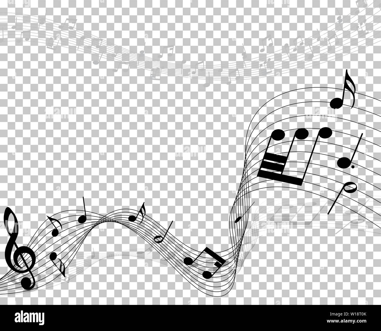 Vector musical notes staff background for design use Stock Vector Image ...