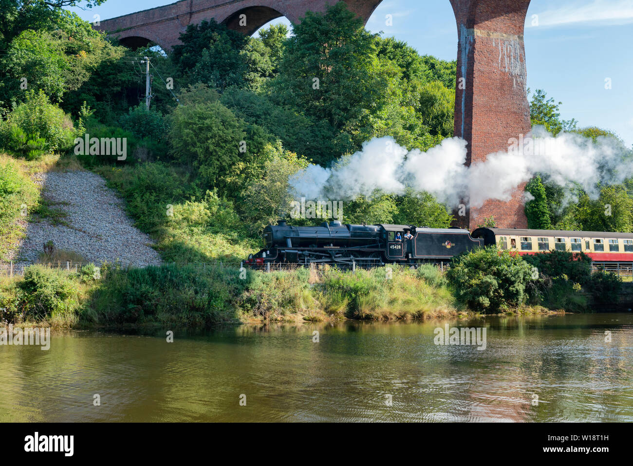 The steam loco Eric Treacy at Larpool viaduct, Whitby Stock Photo - Alamy