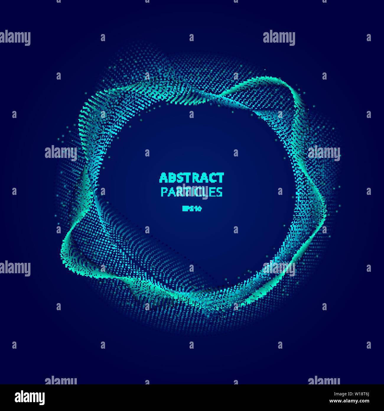 Wave particles background illuminated digital Stock Vector Images - Alamy