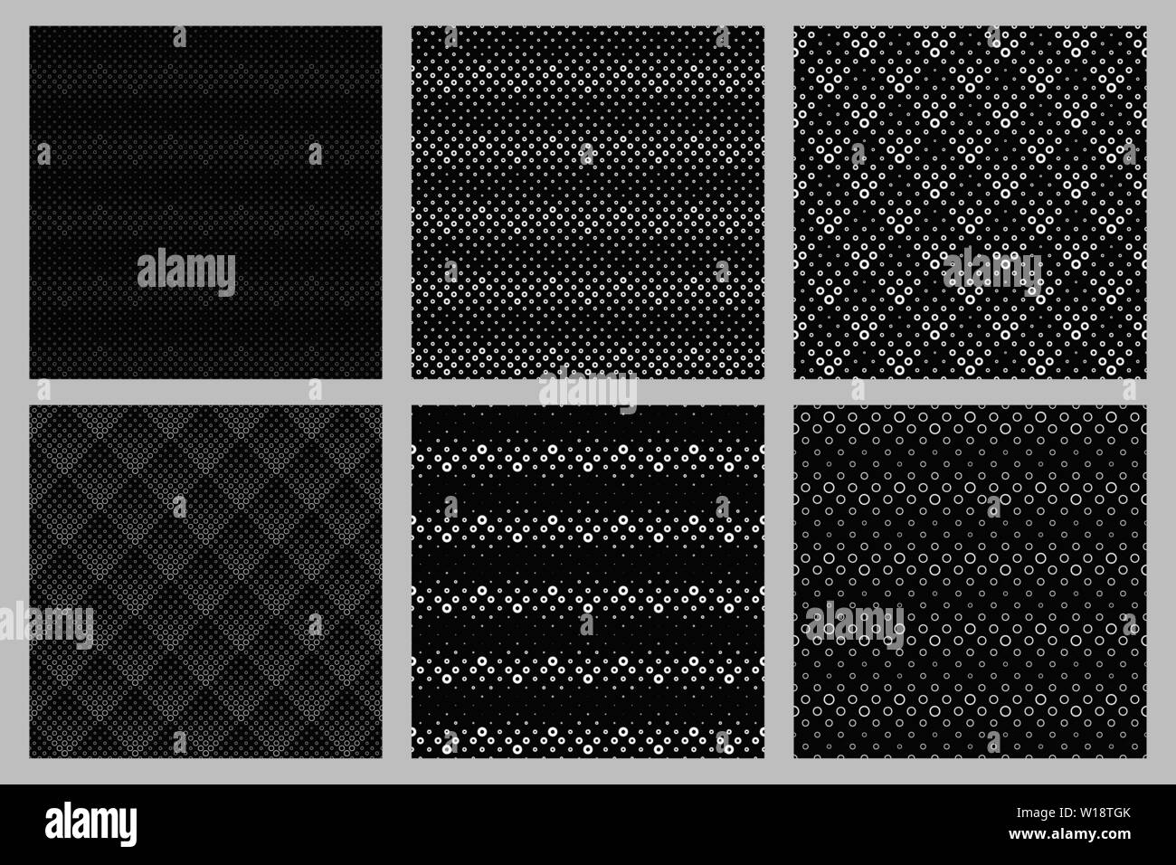 Abstract seamless circle pattern background design set - vector graphic ...