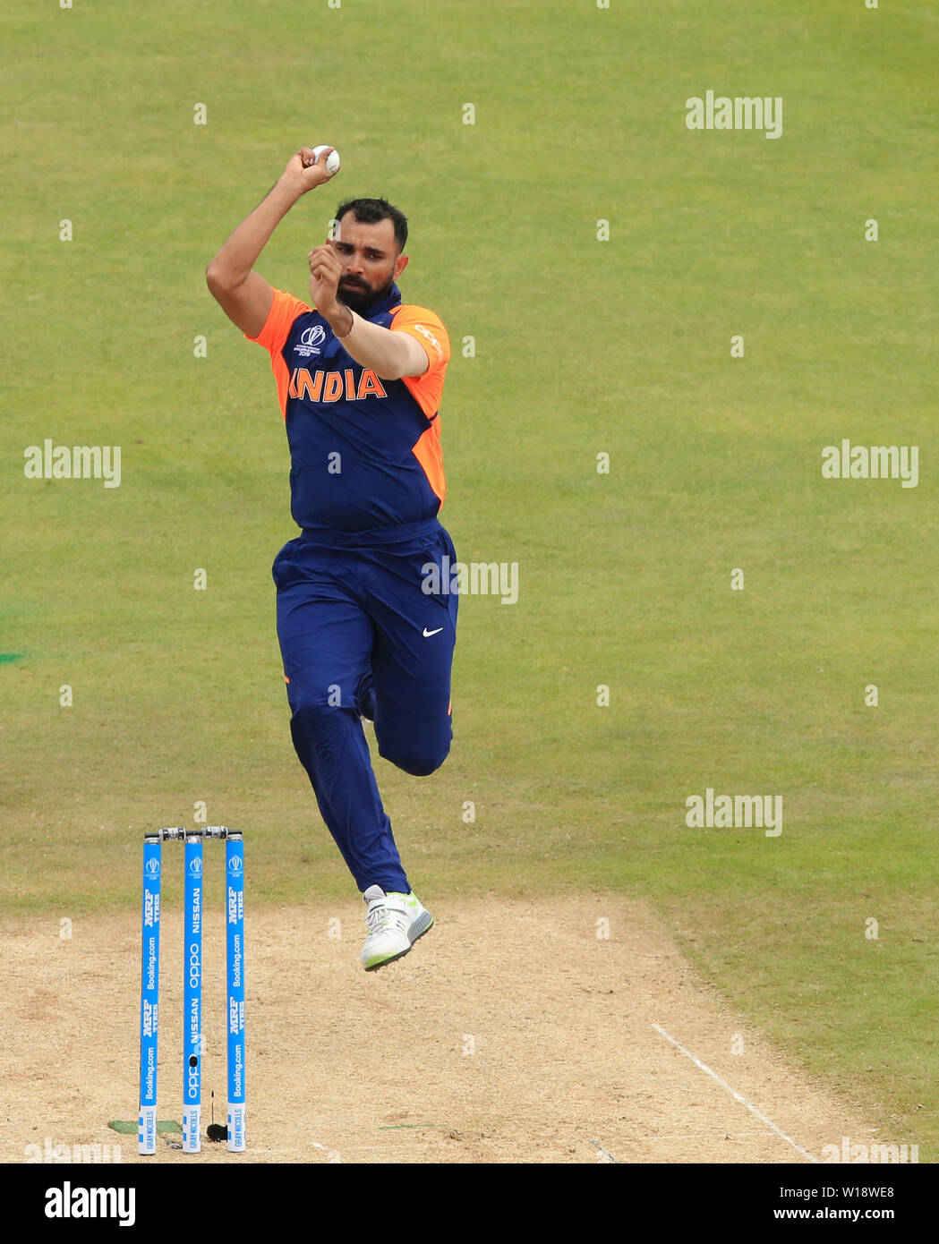 BIRMINGHAM, ENGLAND. 30 JUNE 2019: Mohammed Shami of India bowling ...