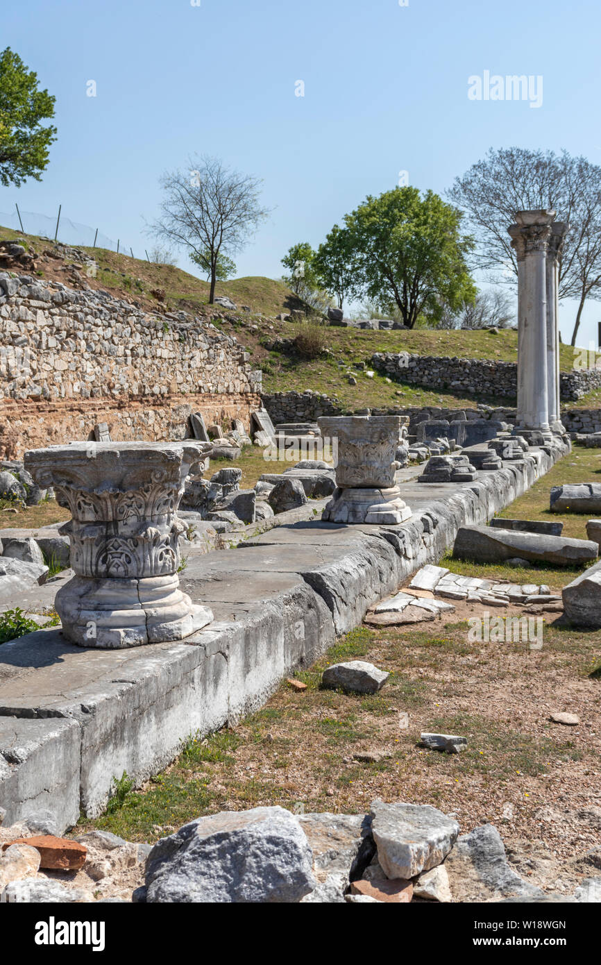 Ancient Ruins at archaeological area of Philippi, Eastern Macedonia and ...