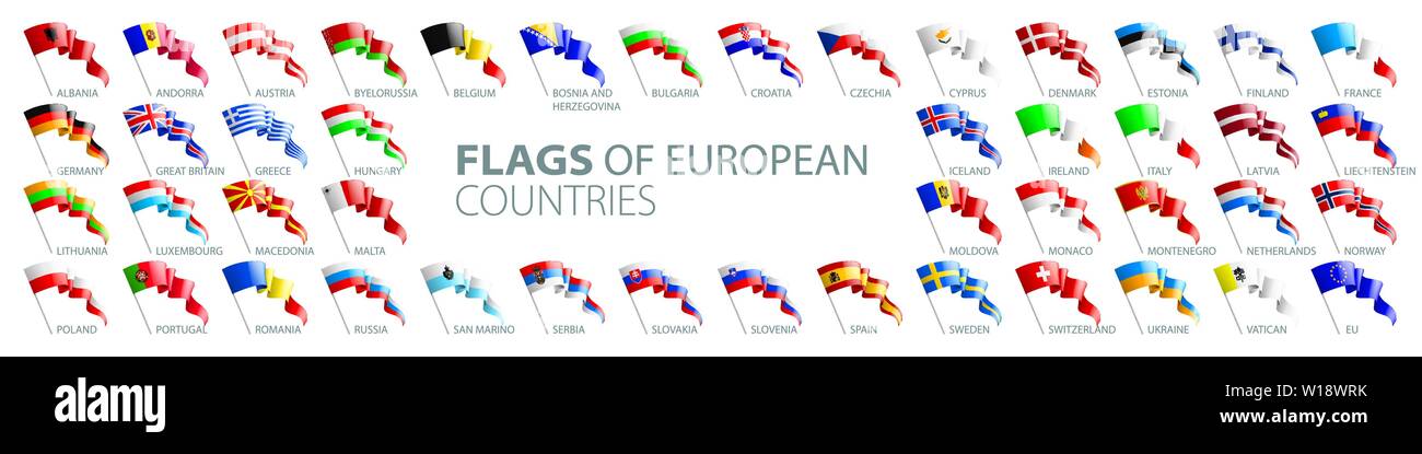 Set of flags of Europe. Vector illustration Stock Vector Image & Art ...