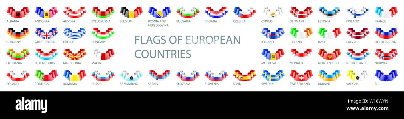 Set of flags of Europe. Vector illustration Stock Vector Image & Art ...