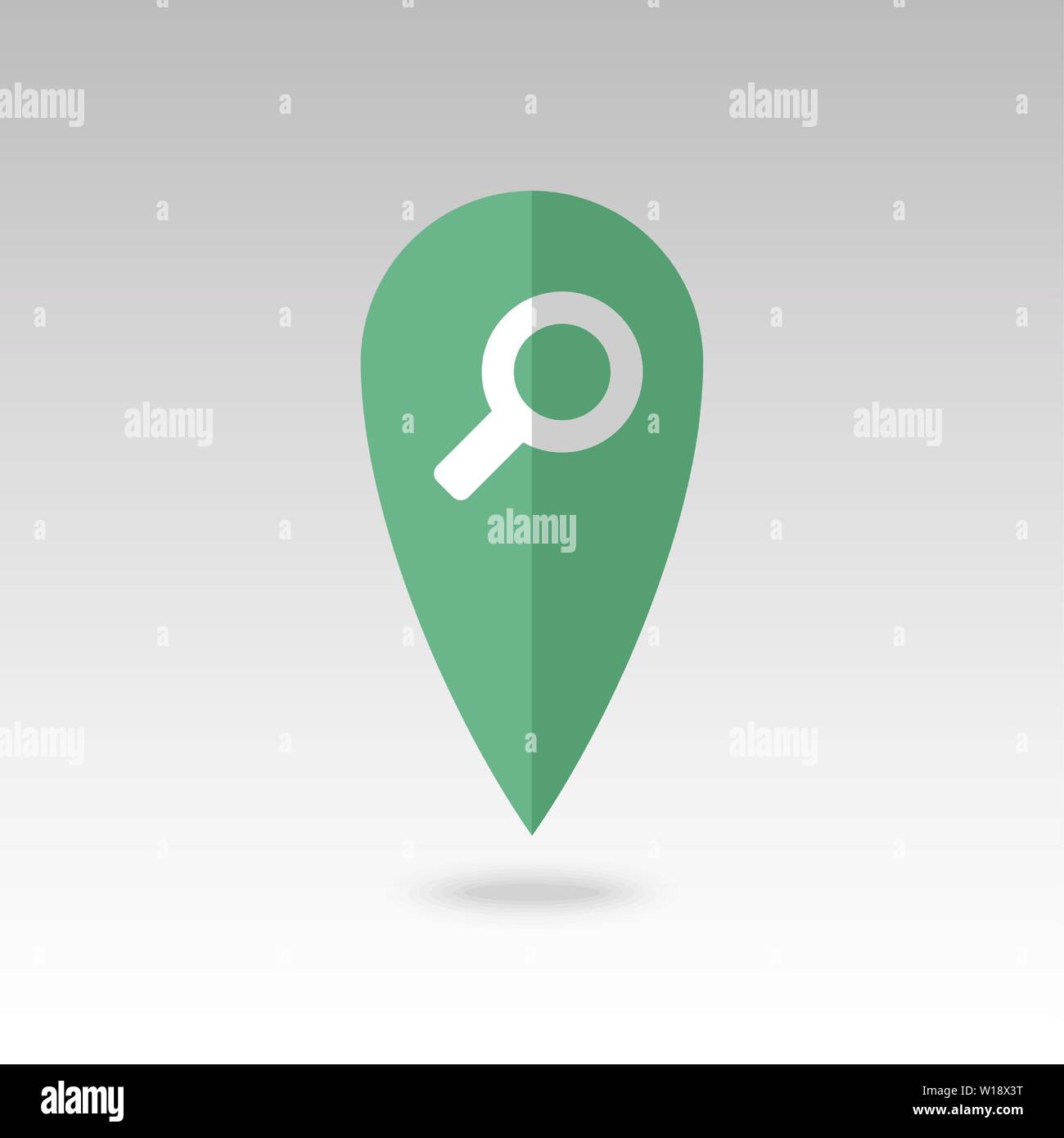Search pin map icon. Vector magnifier or loupe map pointer. Magnifying ...