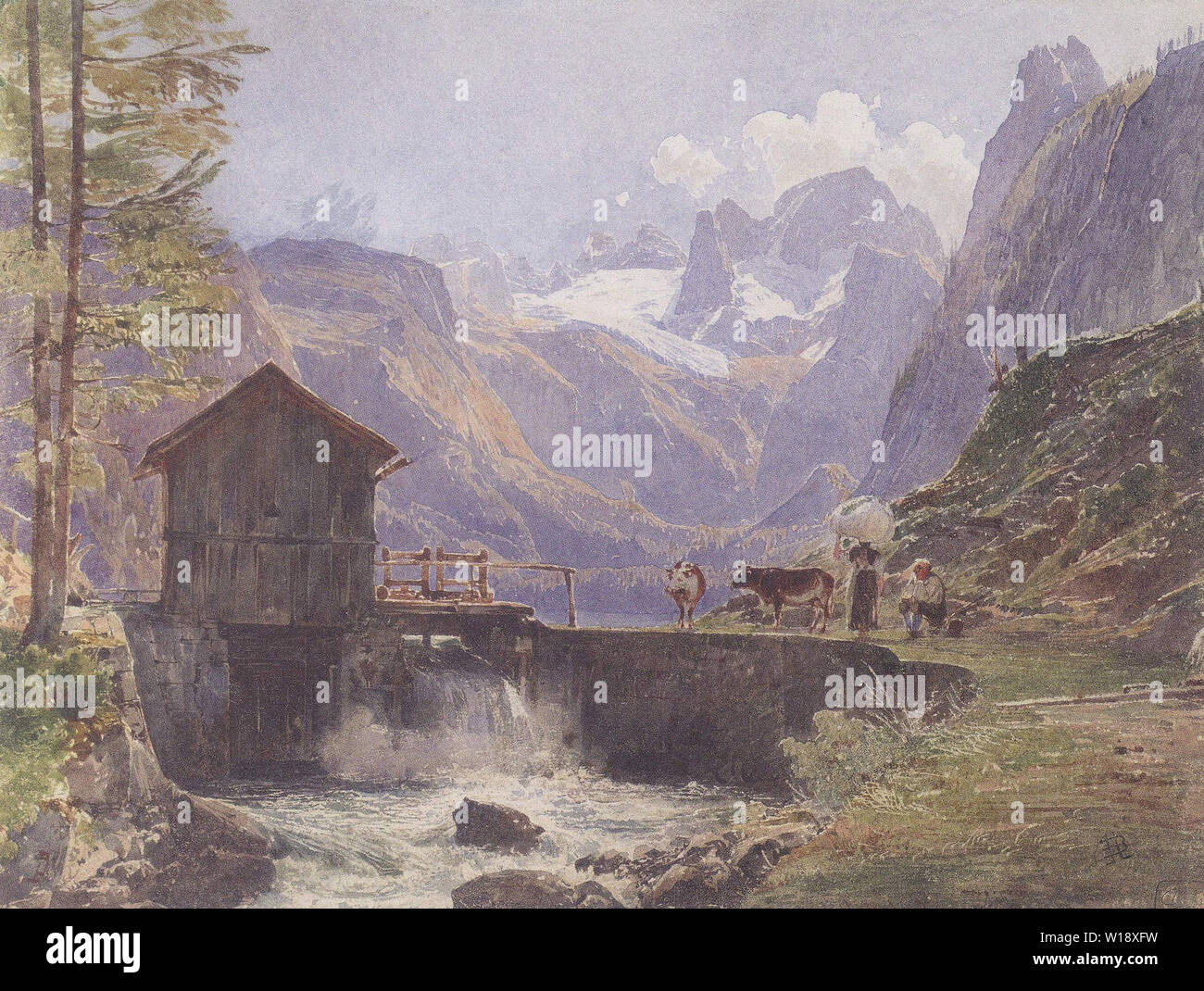 Rudolf von Alt - Hoher Dachstein Lower Gosau 1838 Stock Photo - Alamy