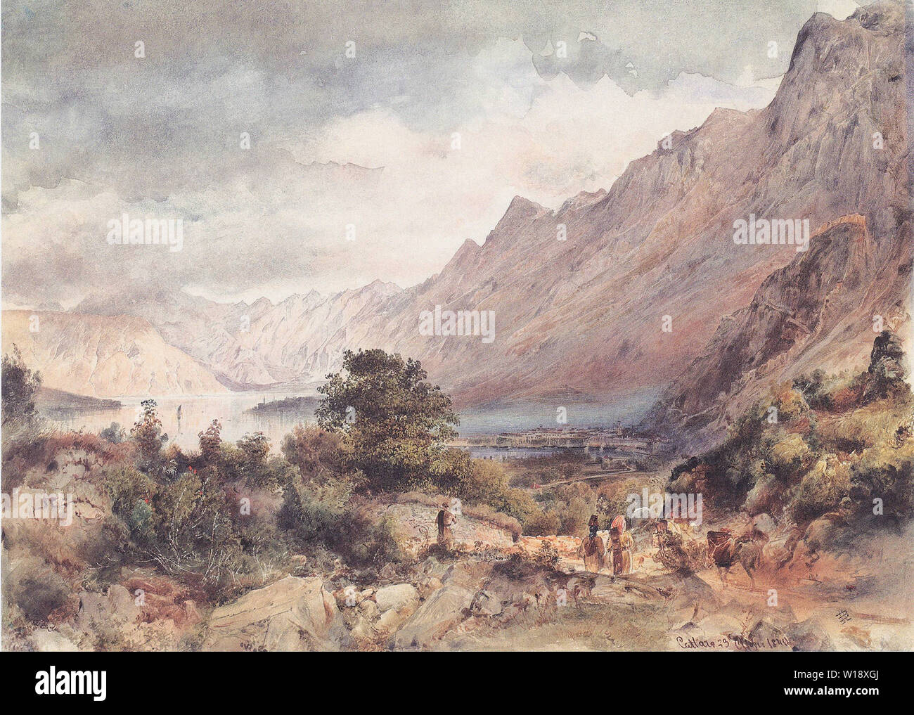 Rudolf von Alt - Bay Cattaro Dalmati 1840 Stock Photo - Alamy