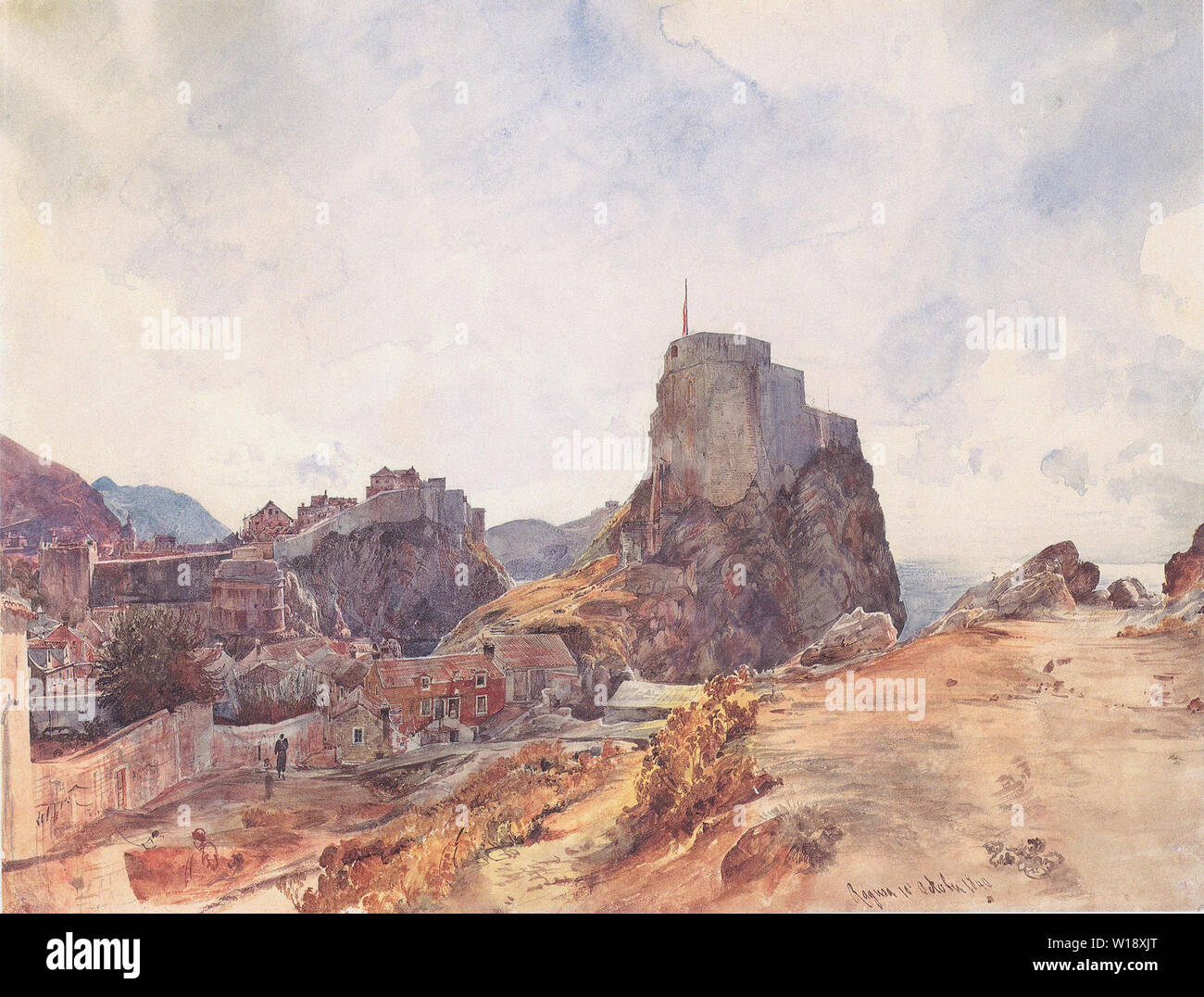 Rudolf von Alt - Castle San Lorenzo Ragus 1840 Stock Photo - Alamy