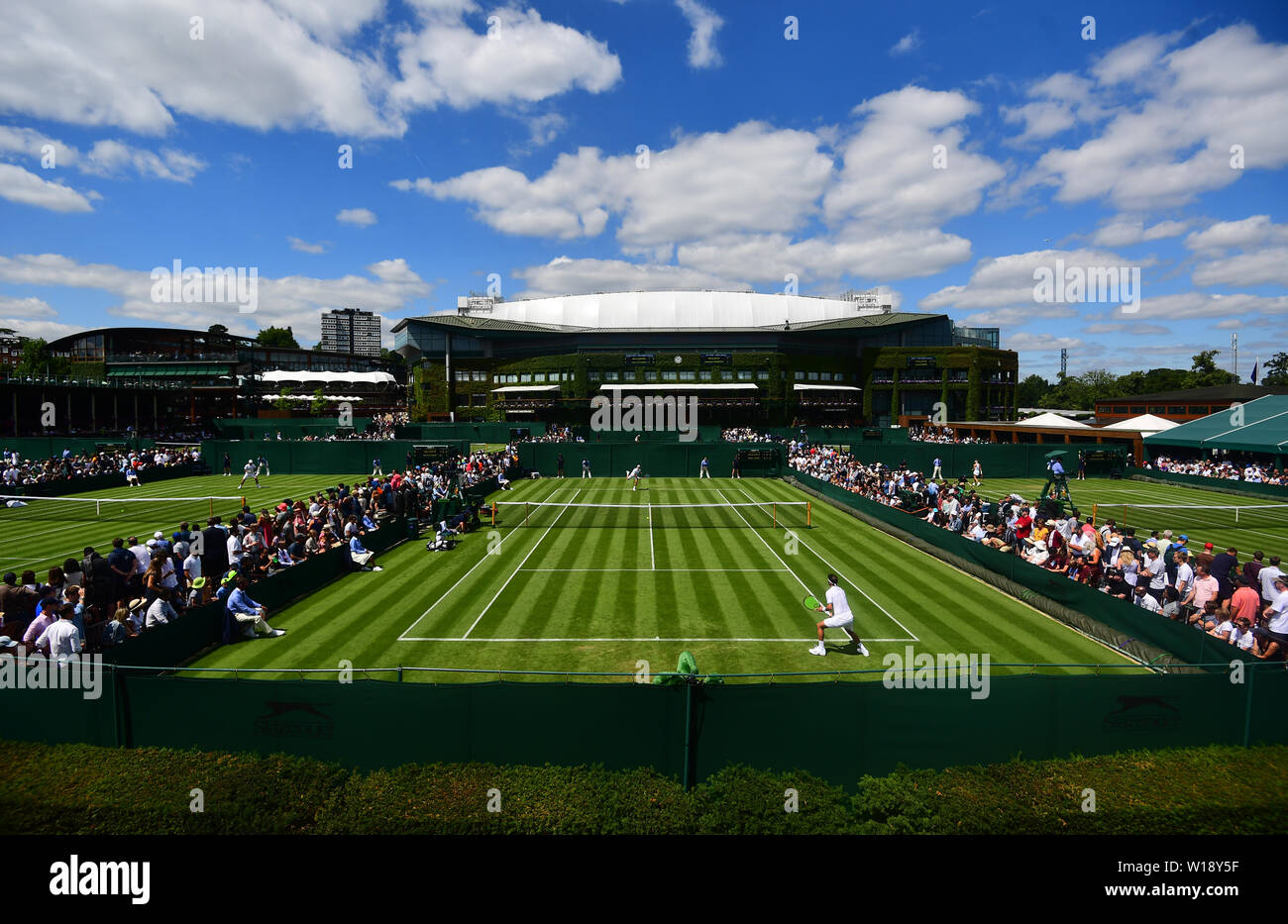 A general view of match action between Denis Kudla and Malek Jaziri on ...