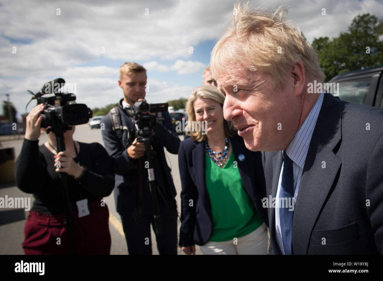 Conservative party leadership contender Boris Johnson meets customers ...