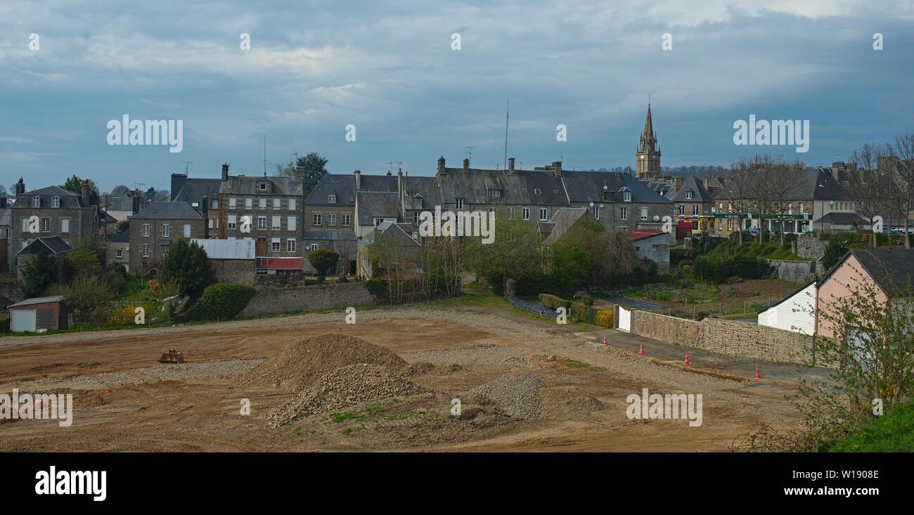 View from hill on small town Surdeval in Normandy France Stock Photo ...