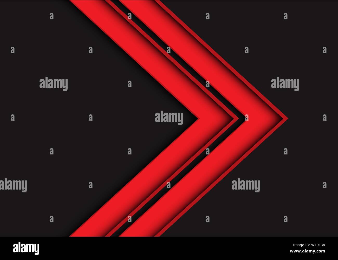 Abstract red arrow direction on dark grey design modern futuristic ...