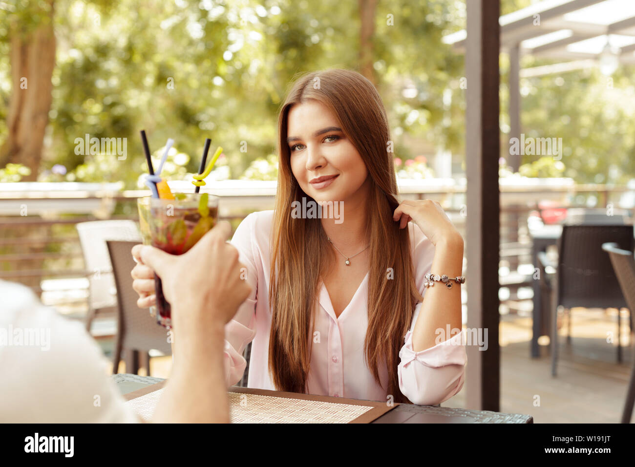 Two people in cafe enjoying the time spending with each other Stock ...