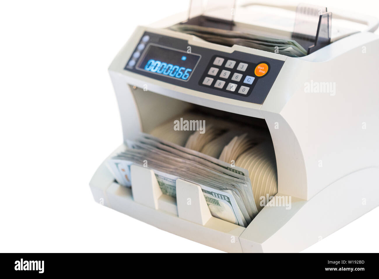 money counter isolated on white Stock Photo - Alamy