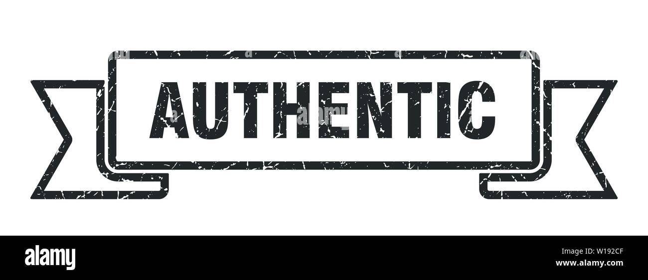 authentic grunge ribbon. authentic sign. authentic banner Stock Vector ...