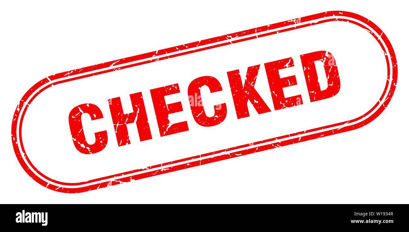 checked stamp. checked square grunge sign. checked Stock Vector Image ...