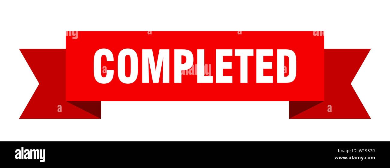 completed ribbon. completed isolated sign. completed banner Stock ...