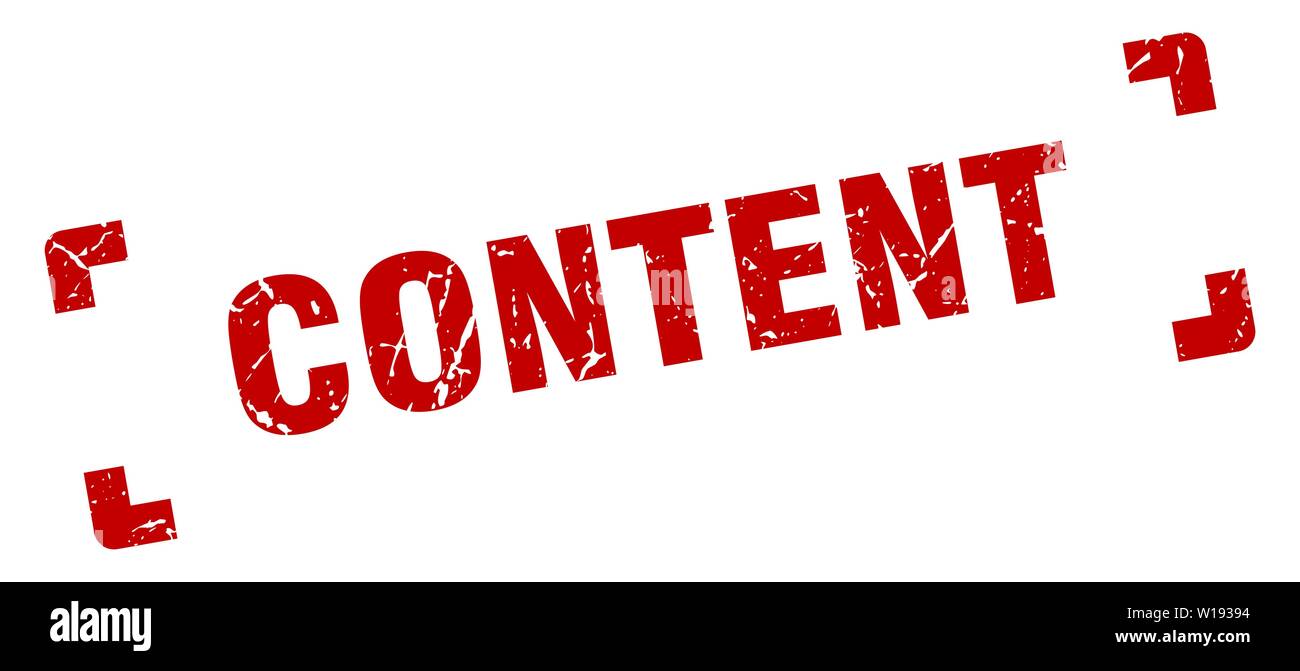 content stamp. content square grunge sign. content Stock Vector Image ...