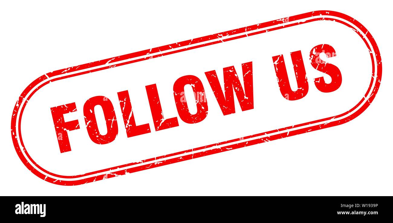follow us stamp. follow us square grunge sign. follow us Stock Vector ...