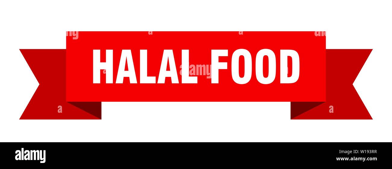 halal food ribbon. halal food isolated sign. halal food banner Stock ...