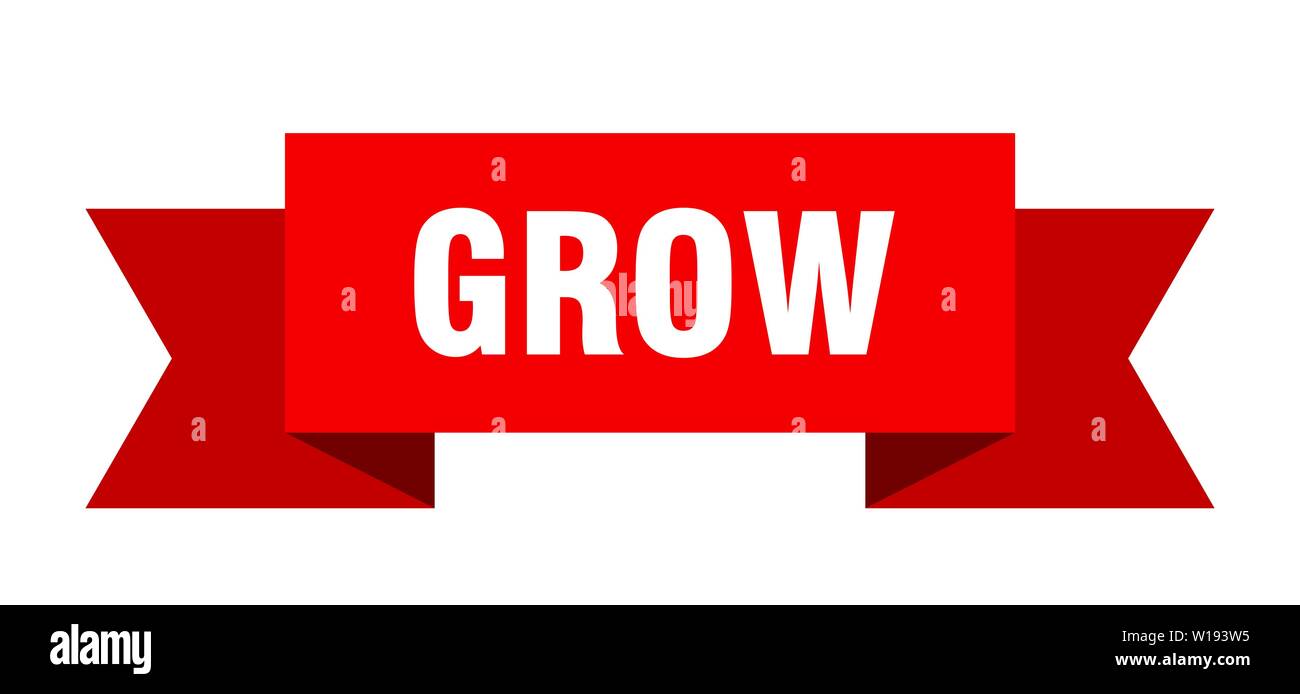 grow ribbon. grow isolated sign. grow banner Stock Vector Image & Art ...