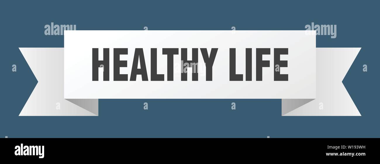 healthy life ribbon. healthy life isolated sign. healthy life banner ...