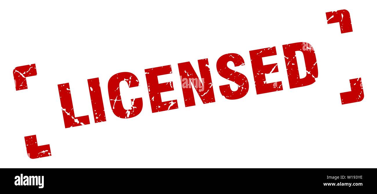 licensed stamp. licensed square grunge sign. licensed Stock Vector ...