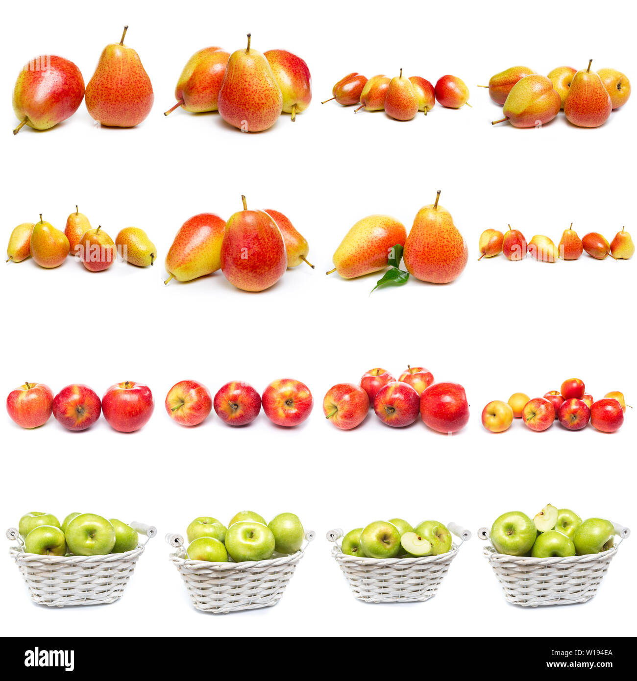 Red apple fruits on white. Pattern with apples flat lay. Camera above ...