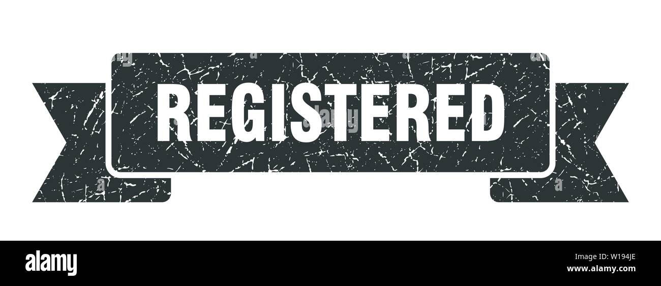 registered grunge ribbon. registered sign. registered banner Stock ...