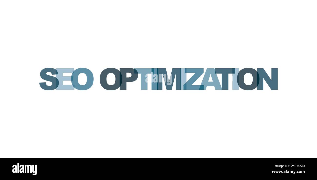 SEO optimization business card text. Modern lettering poster. Color ...