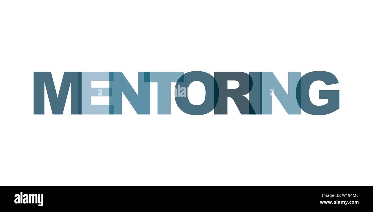 Mentoring management business card text. Modern lettering poster. Color ...