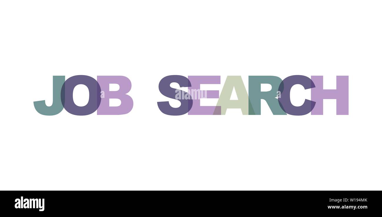 Job search business card text. Modern lettering poster. Color word art ...