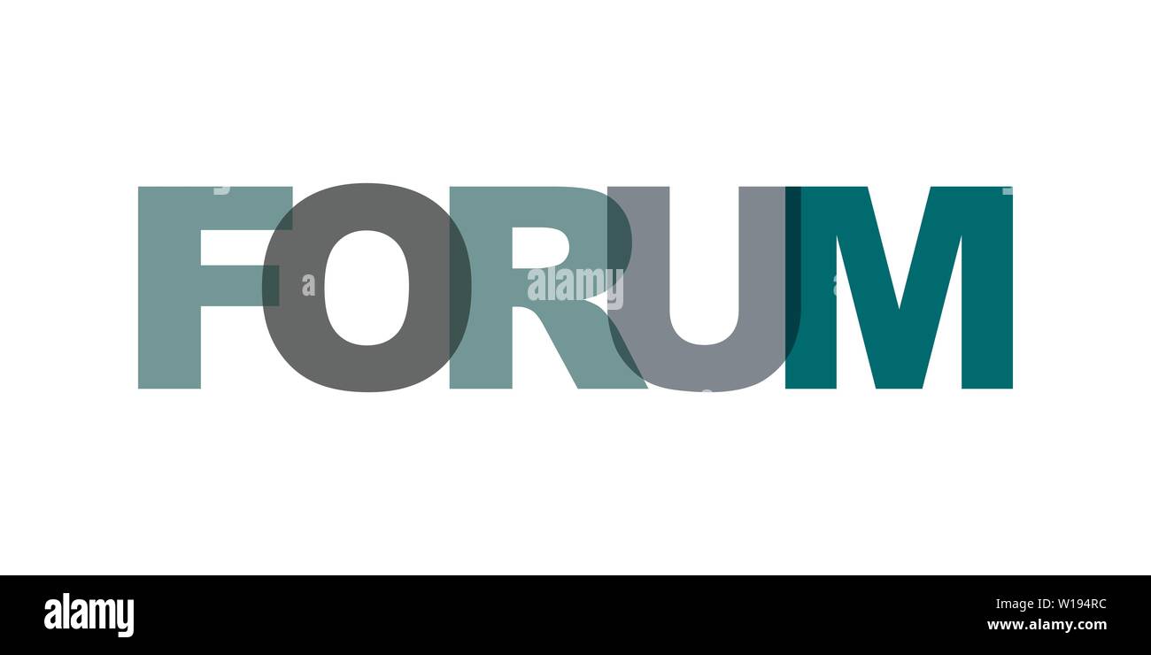Forum business card text. Modern lettering poster. Color word art ...