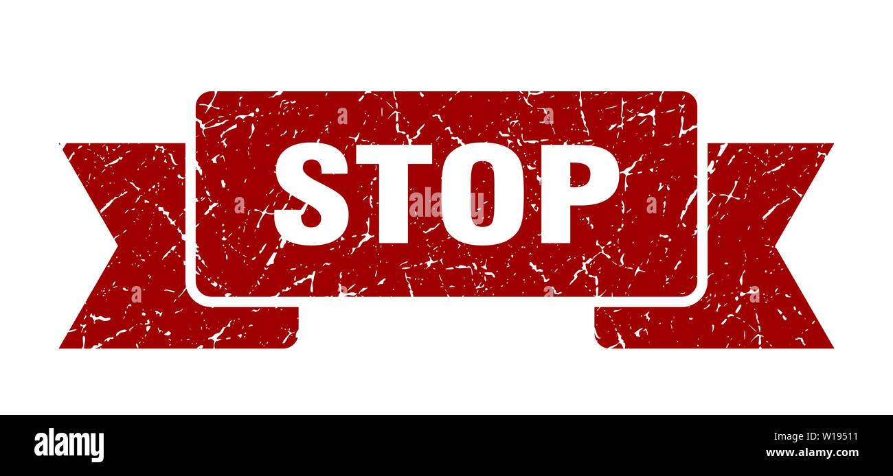 stop grunge ribbon. stop sign. stop banner Stock Vector Image & Art - Alamy