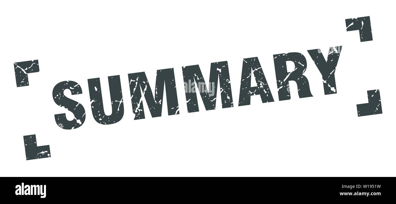 summary stamp. summary square grunge sign. summary Stock Vector Image ...
