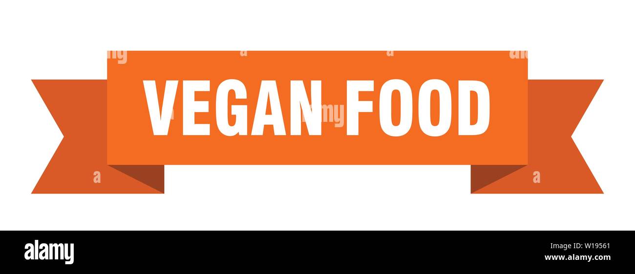 vegan food ribbon. vegan food isolated sign. vegan food banner Stock ...