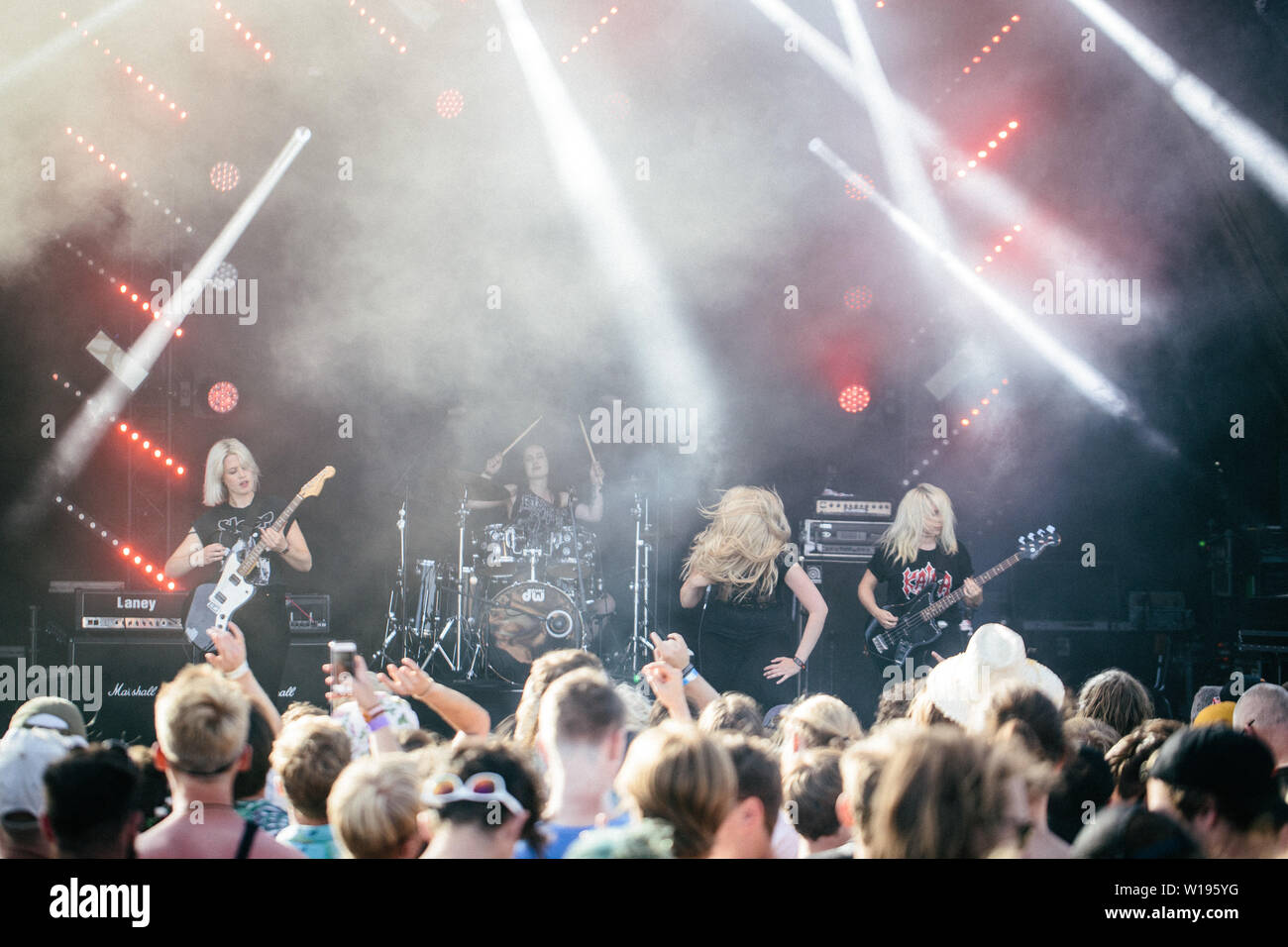 Roskilde, Denmark. June 30th, 2019. The Danish doom metal band Konvent ...