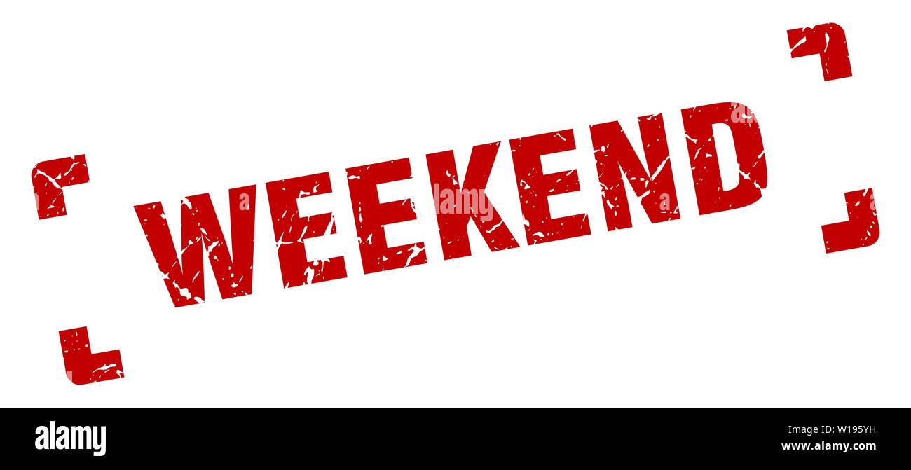 Weekend stamp label square hi-res stock photography and images - Alamy